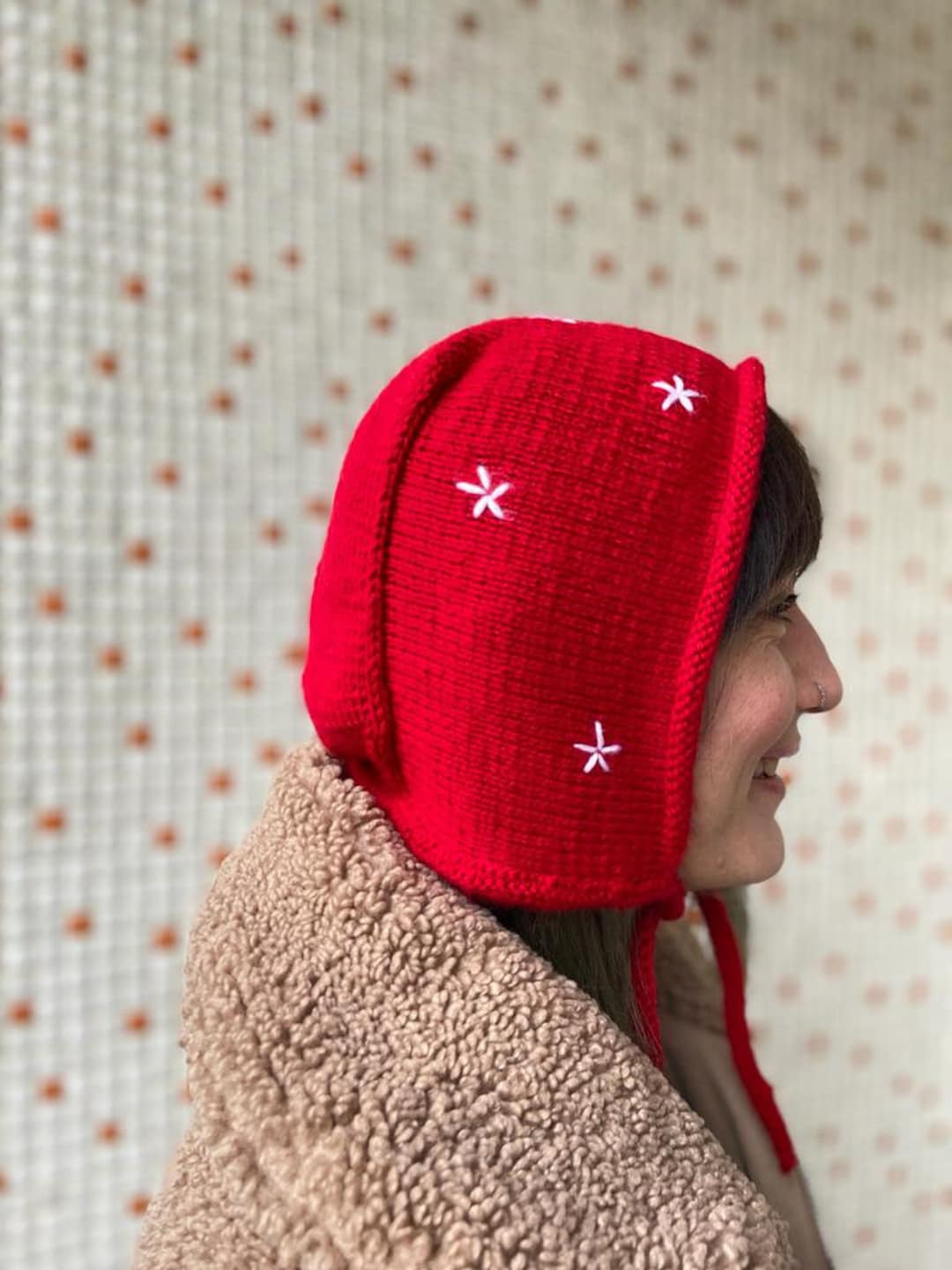 Handknit Bonnet, 7 Different Color Bonnet, Knit Tie Bonnet, Adult ...