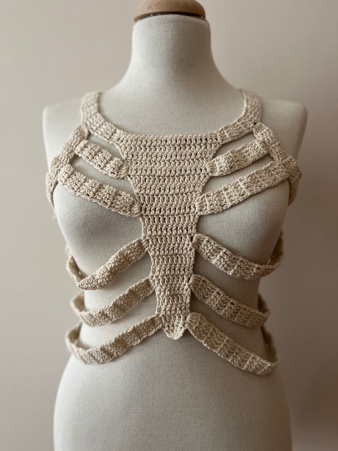 Crochet Skeleton Corset Top: Halloween Knit Outfit - Etsy