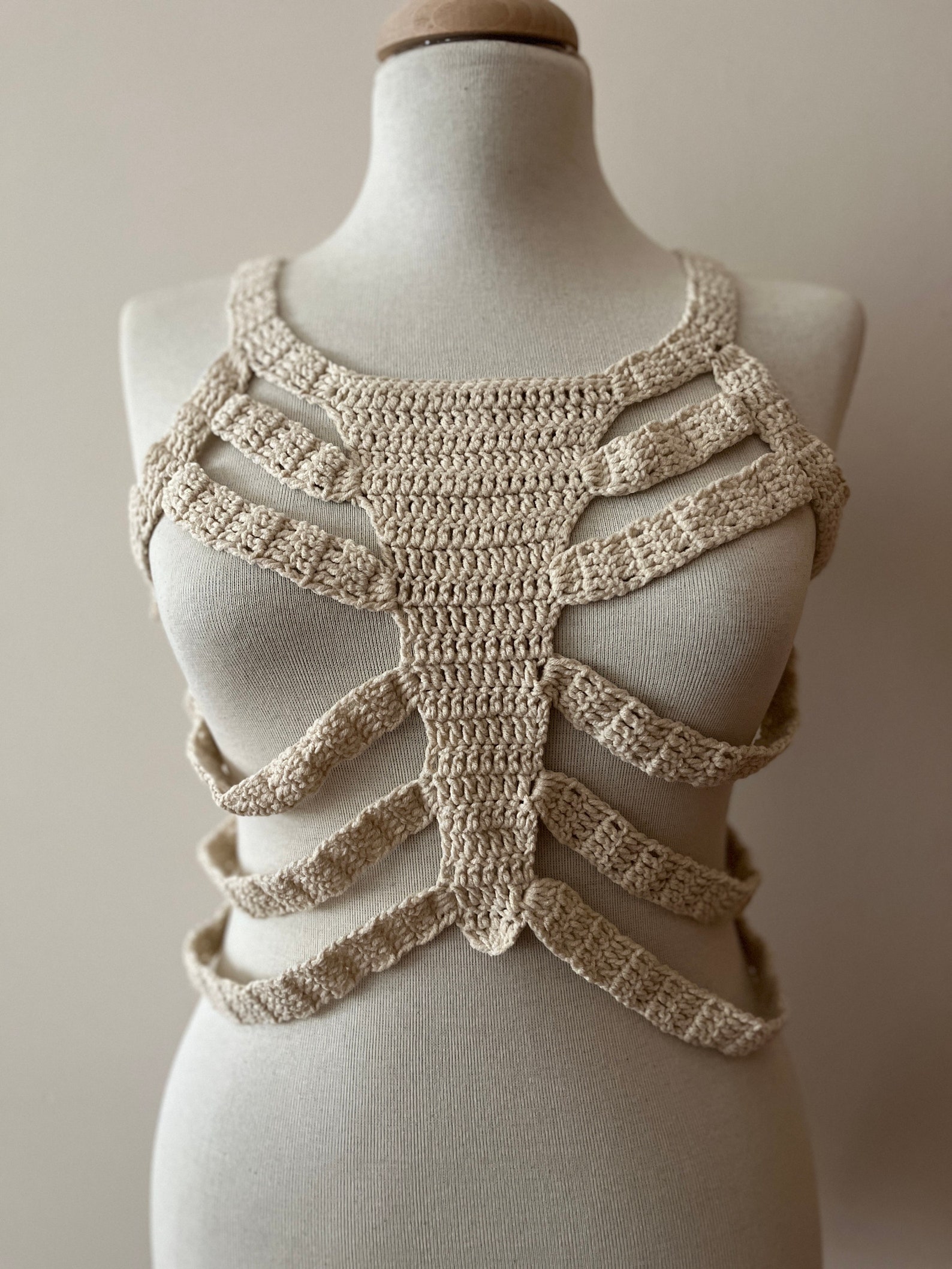 Crochet Skeleton Top, Skeleton Corset, Halloween Knit Top, Skull ...