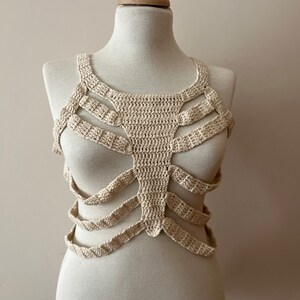 Crochet Skeleton Top, Skeleton Corset, Halloween Knit Top, Skull ...