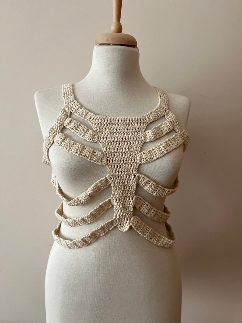 Crochet Skeleton Top, Skeleton Corset, Halloween Knit Top, Skull ...