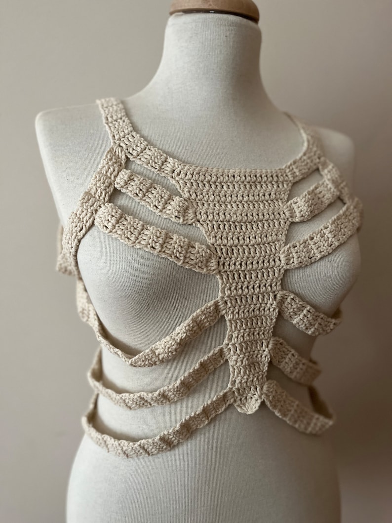 Crochet Skeleton Top, Skeleton Corset, Halloween Knit Top, Skull ...