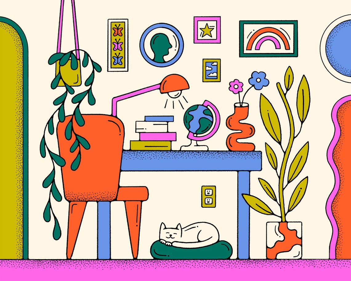 Cozy Desk Wall Art Print 10 X 8 - Etsy