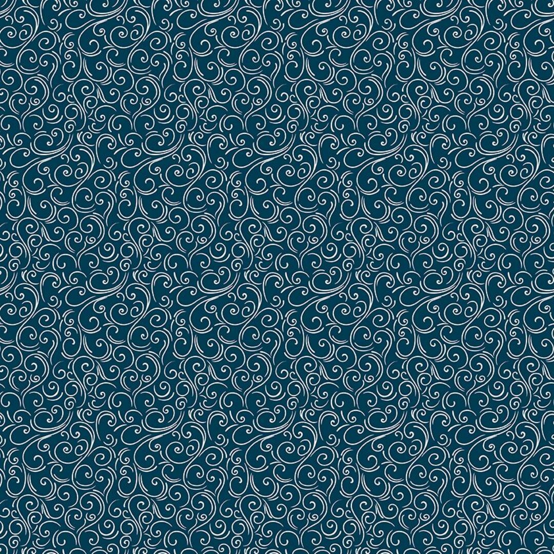 Winter Magic Swirls Navy (c16366-navy) by Dani Mogstad for Riley Blake ...