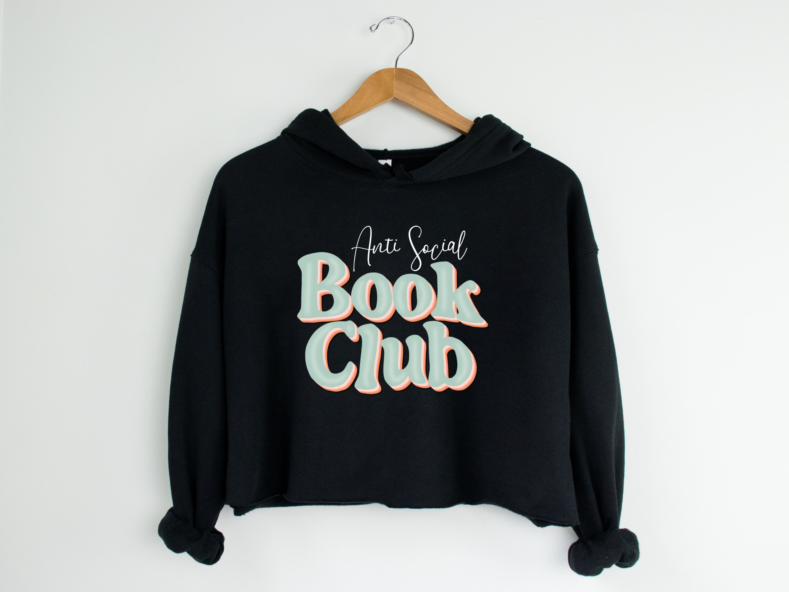 Anti Social Book Club Cropped Hoodie, Bookish Sweatshirt, Book Merch ...