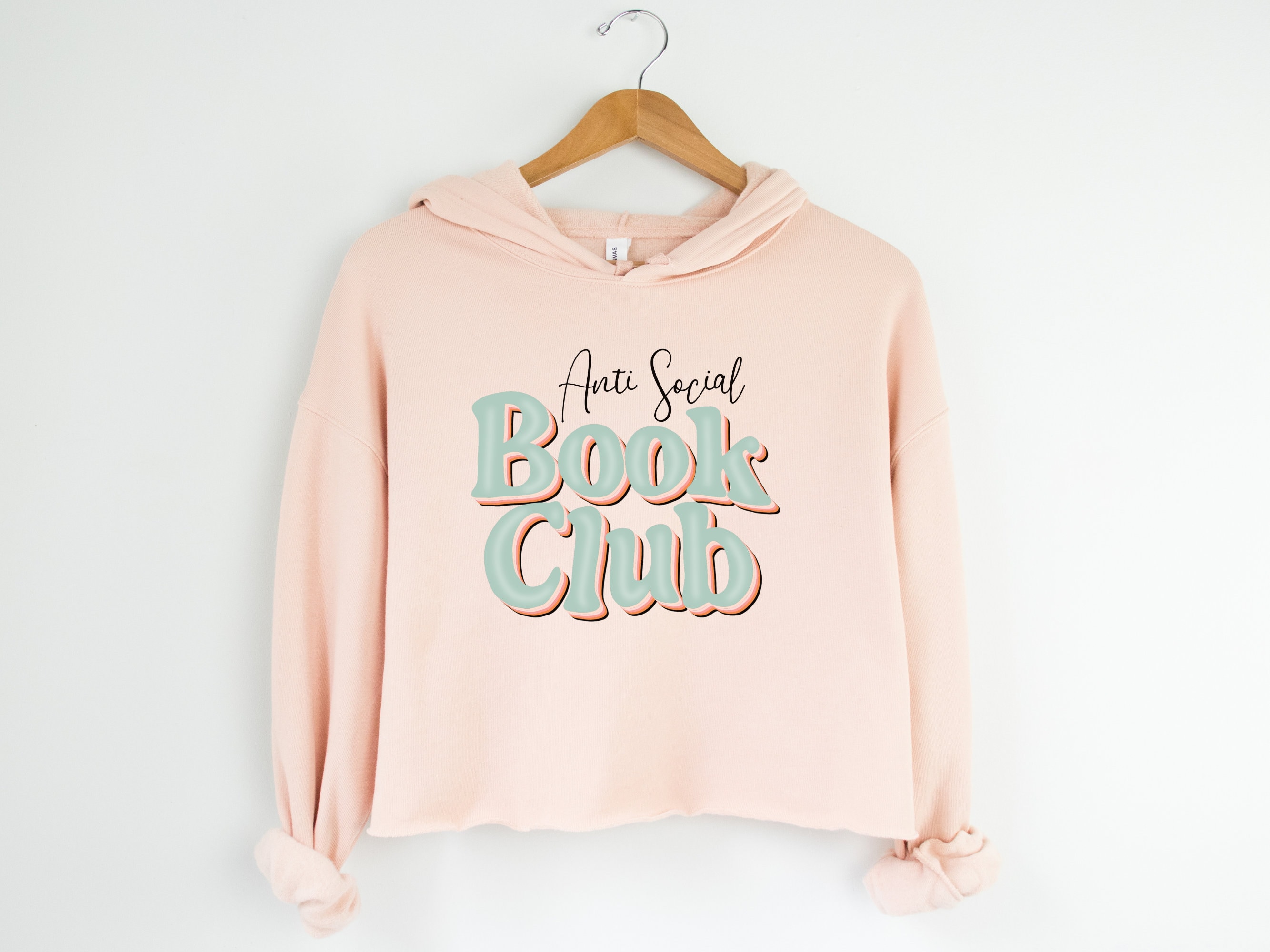 Anti Social Book Club Cropped Hoodie, Bookish Sweatshirt, Book Merch ...