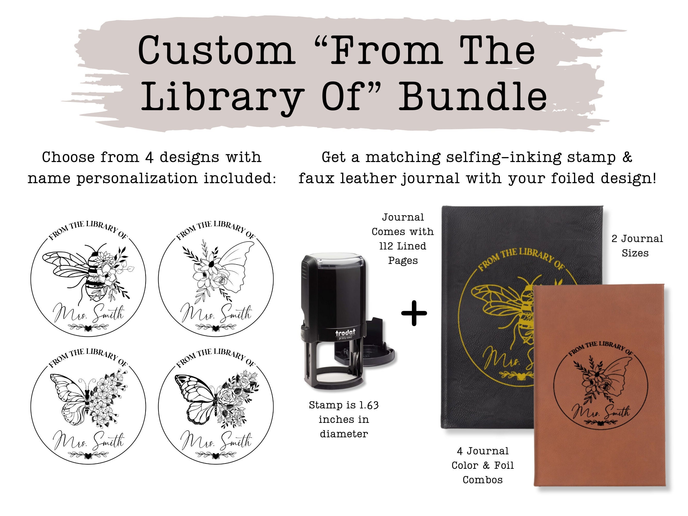 Personal Library, Custom Library Stamp, This Book Belongs To, Custom ...