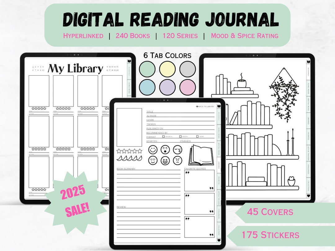 Digital Reading Journal, Book Review & Reading Tracker, Goodnotes ...