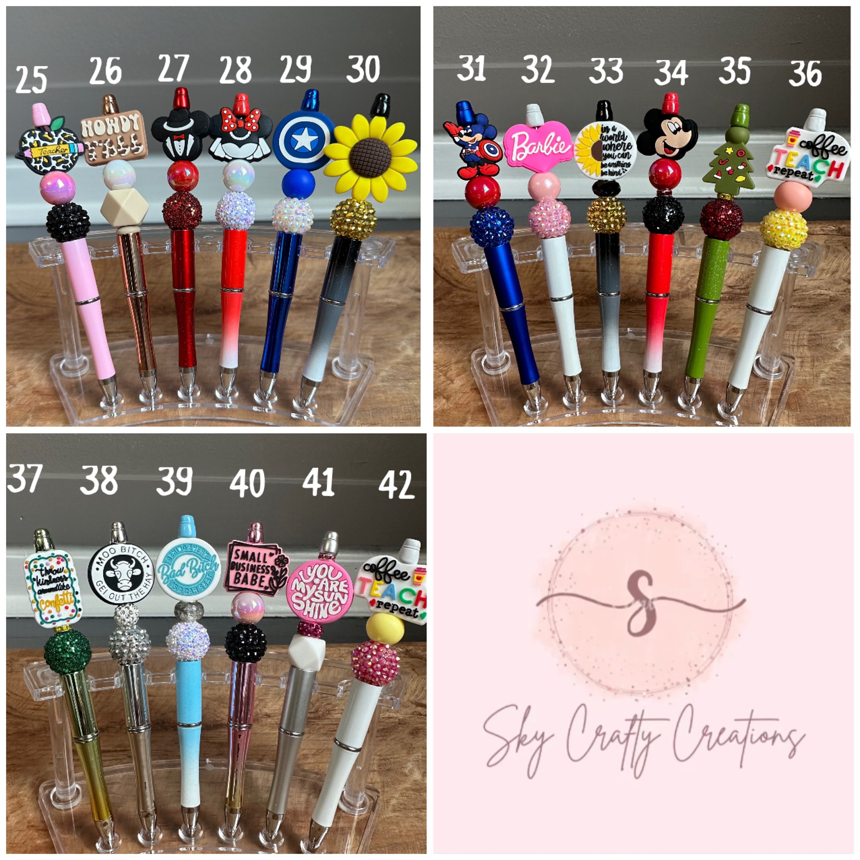 Custom Beaded Focal Pens Beaded Pens Fun Pens Focal Pens - Etsy
