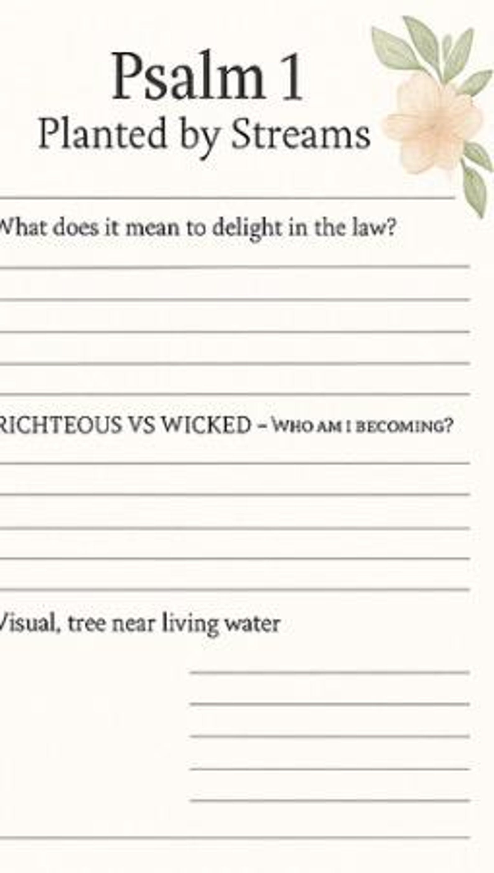 Psalms Printable Bible Study Bundle Psalms 1, 23 & 51 Devotional ...