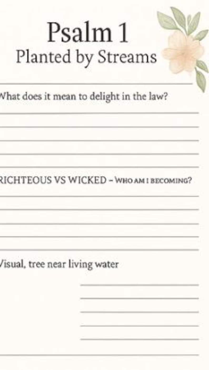 Psalms Printable Bible Study Bundle Psalms 1, 23 & 51 Devotional ...