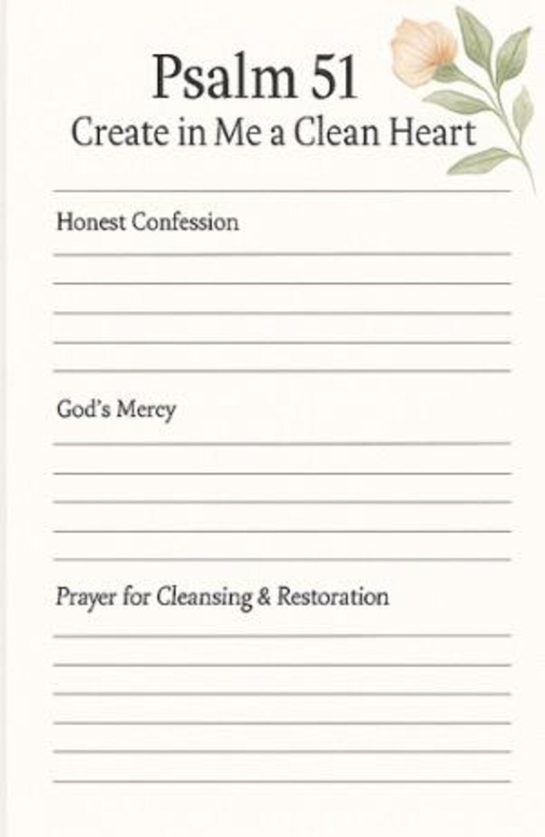 Psalms Printable Bible Study Bundle Psalms 1, 23 & 51 Devotional ...