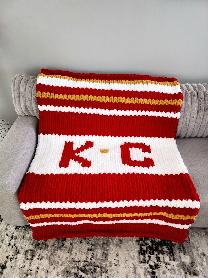 Kansas City Chiefs Chunky Knit Blanket Pattern (PDF Download) - Etsy
