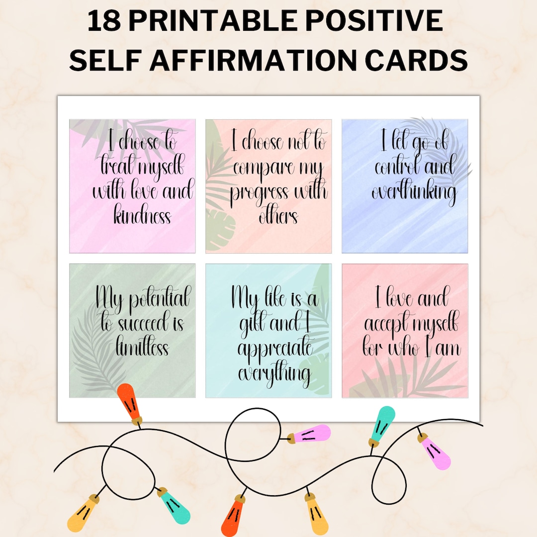 Printable Affirmation Cards: Daily Empowerment Mantras (digital ...