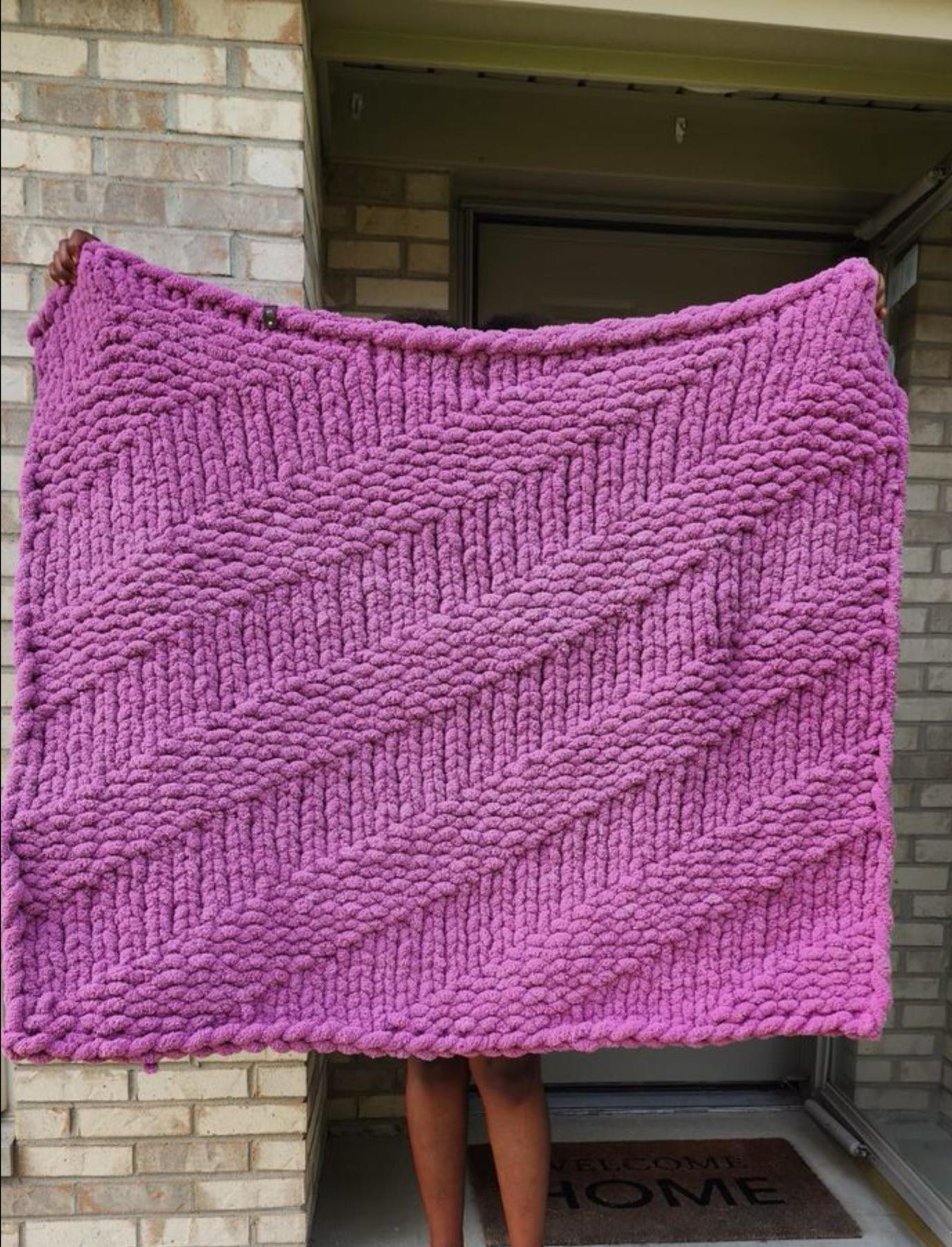 Chunky Knit Diagonal Blanket Pattern (PDF Download) - Etsy