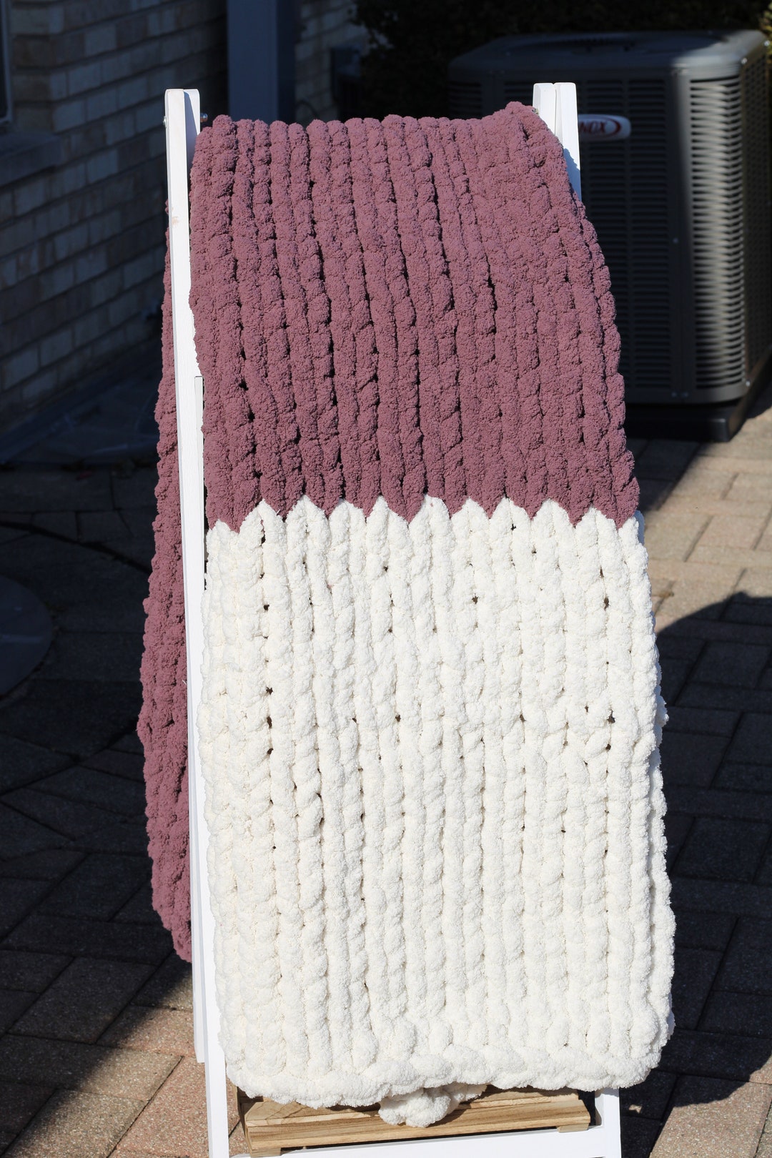 Large Chunky Knit Blanket, Chunky Knit Throw Blanket, Hand Knit Blanket ...