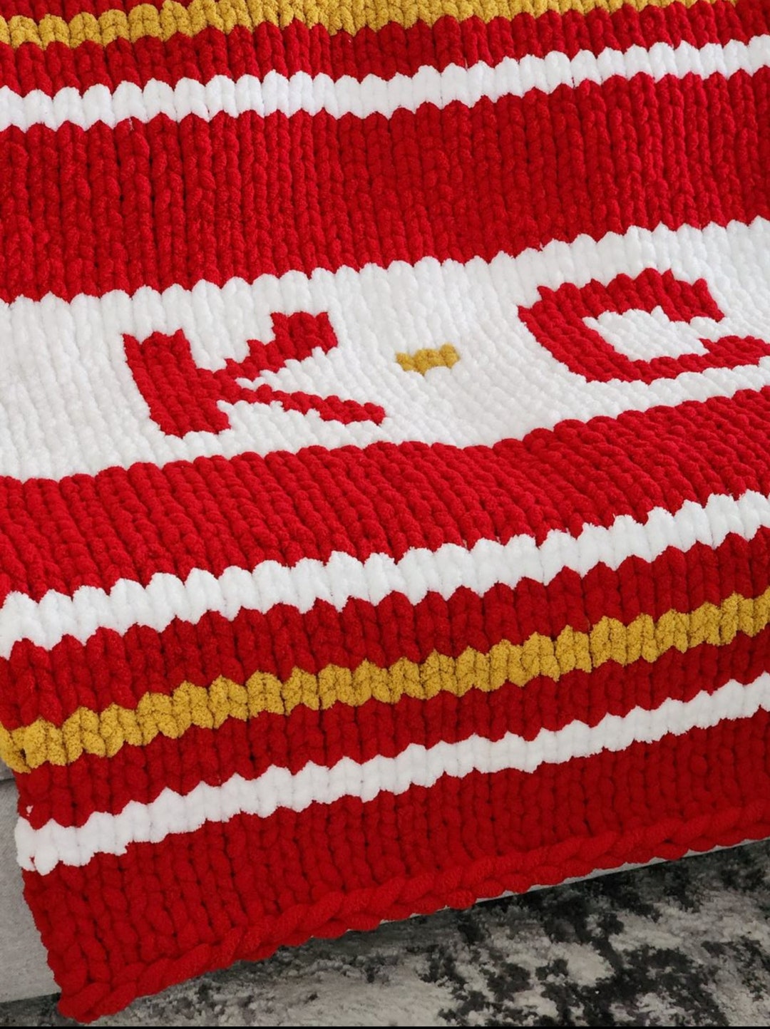 Kansas City Chiefs Chunky Knit Blanket Pattern (PDF Download) - Etsy