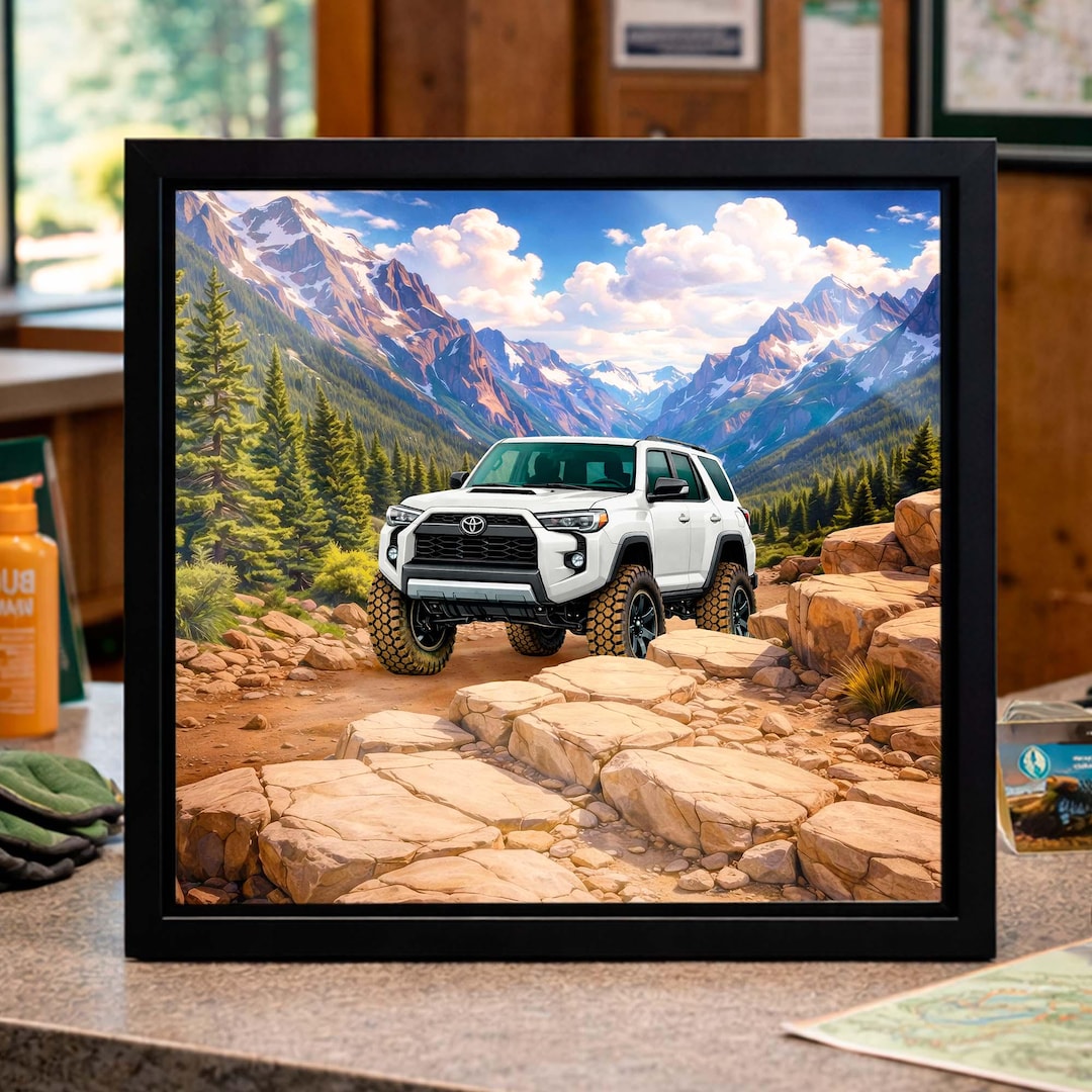 Toyota 4runner 3D Mountain Valley Landscape Art Print, Shadowbox Framed ...