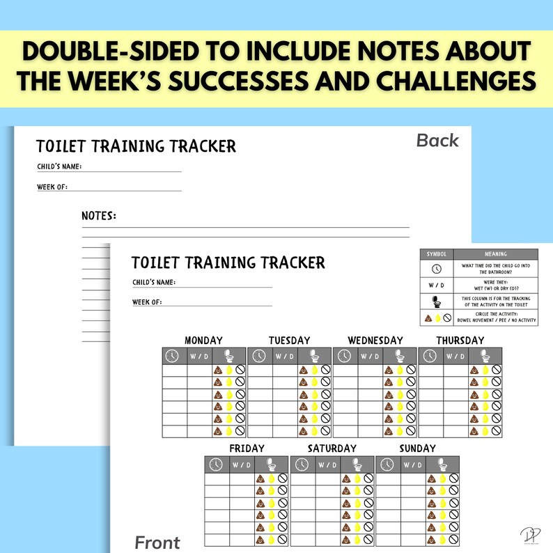 Schedule-based Toilet Training Tracker (7-day) - Perfect for Families ...