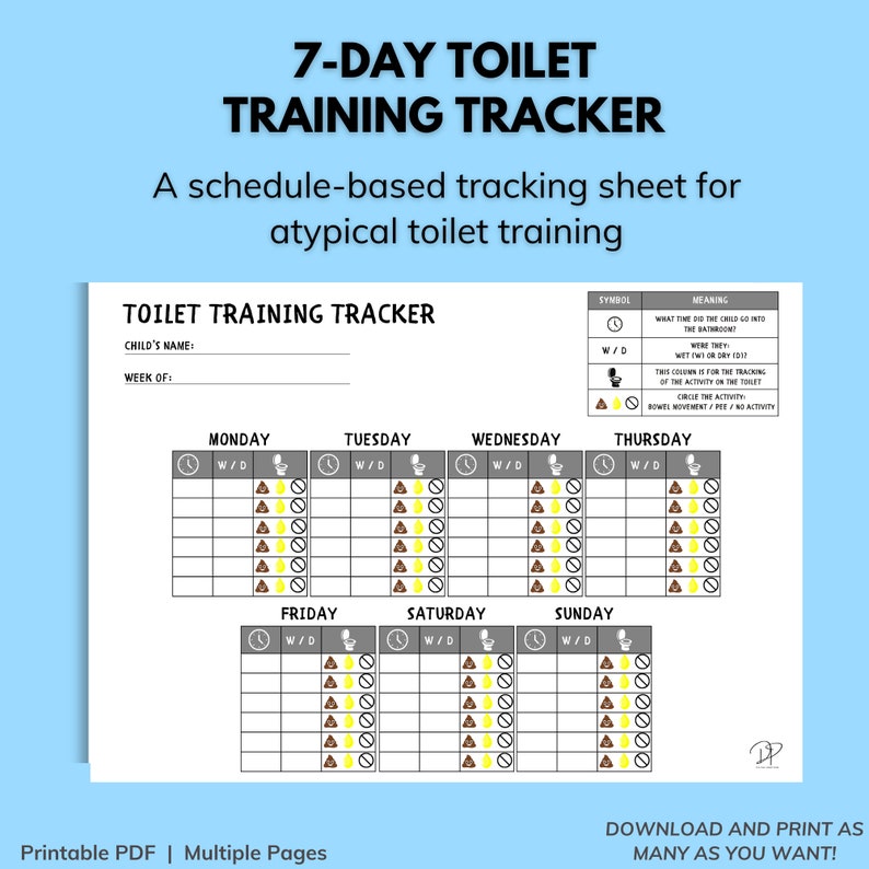 Schedule-based Toilet Training Tracker (7-day) - Perfect for Families ...