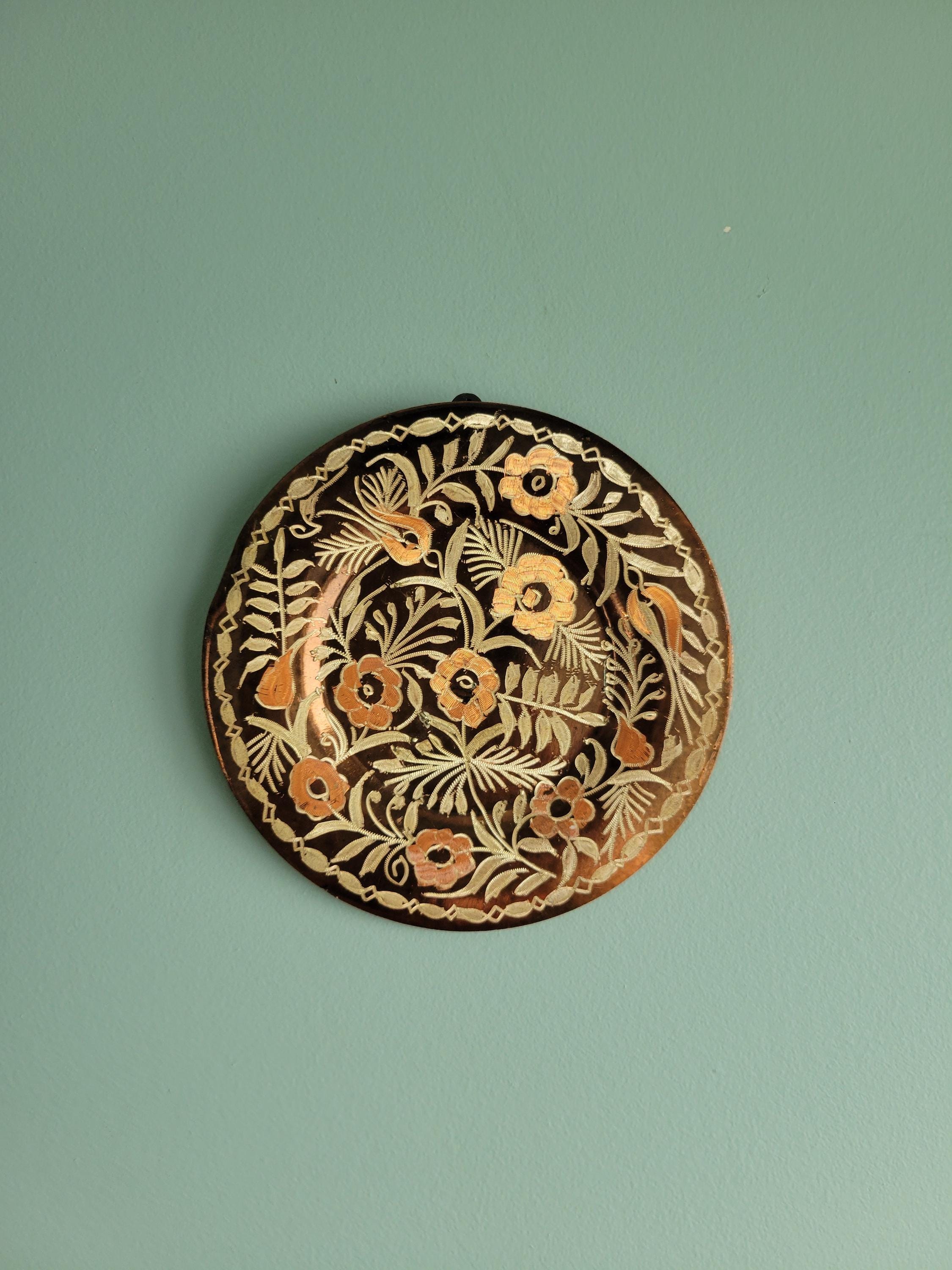 Vintage Copper Turkish Plate Wall Hanging Etched Copper Plate - Etsy