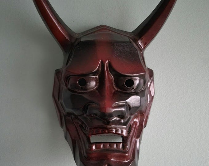 Japanese Traditional Hannya Mask, Samurai Mask, Demon Mask, Black and ...