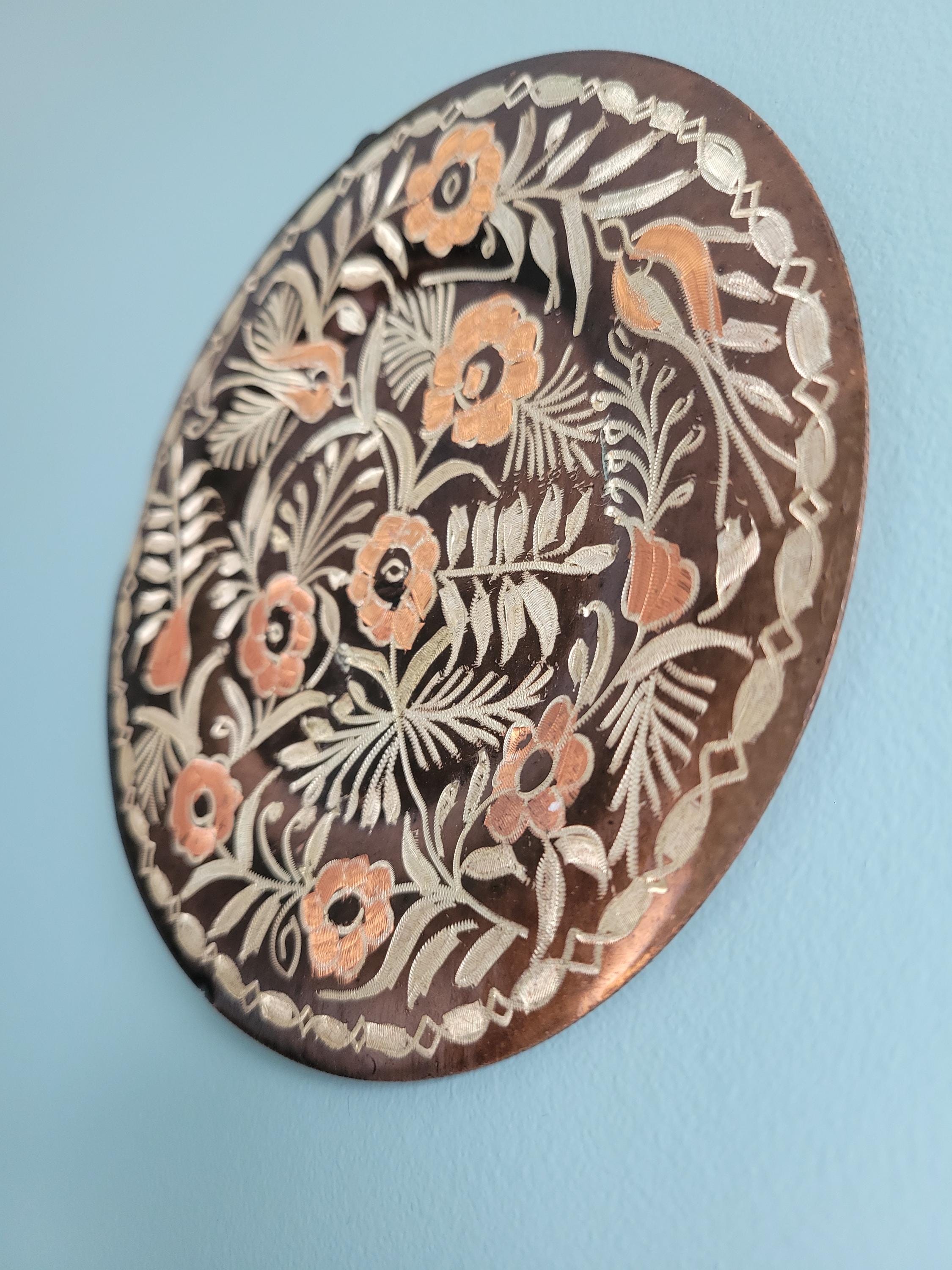 Vintage Copper Turkish Plate Wall Hanging Etched Copper Plate - Etsy