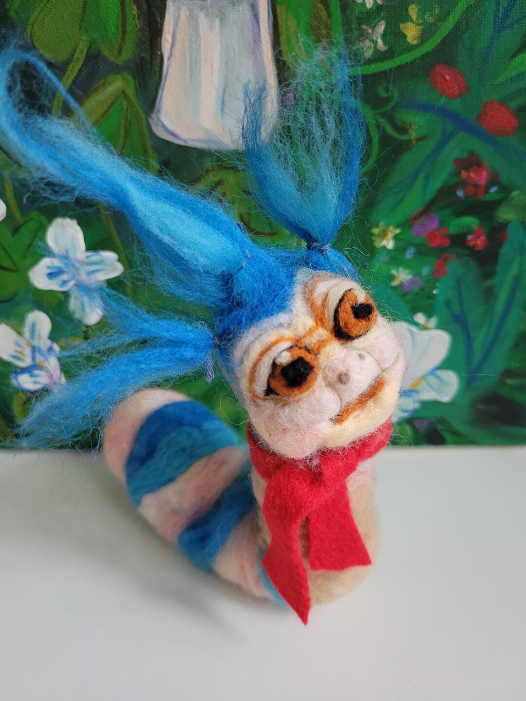 Labyrinth Worm, Ello Worm From Labyrinth Movie, Wool Art, Labyrinth ...