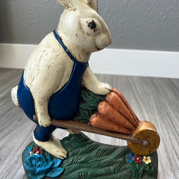 Cast Iron Rabbit Doorstop - Etsy