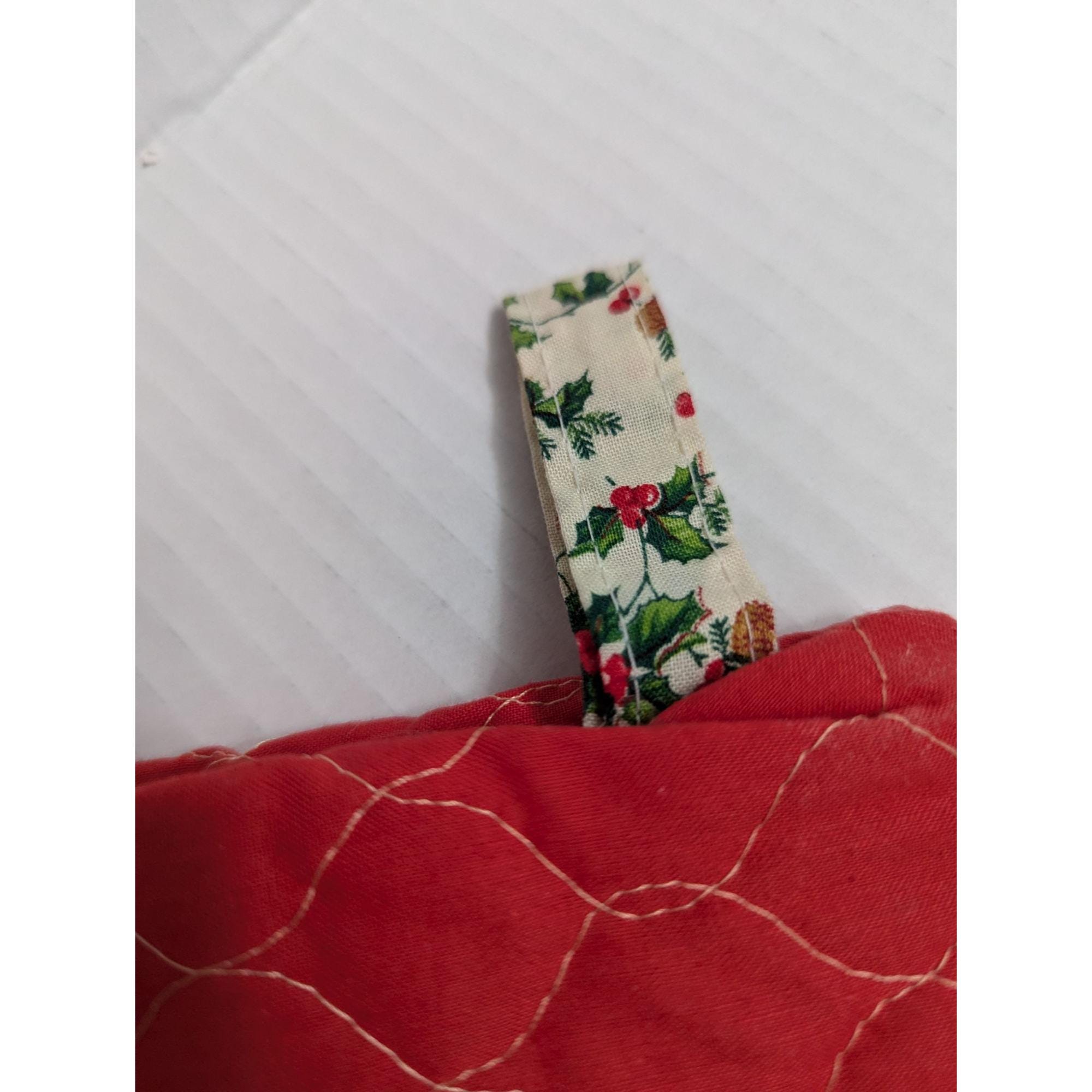 Charles Craft Quilted Cross Stitch Stocking Christmas Holly and Pine ...