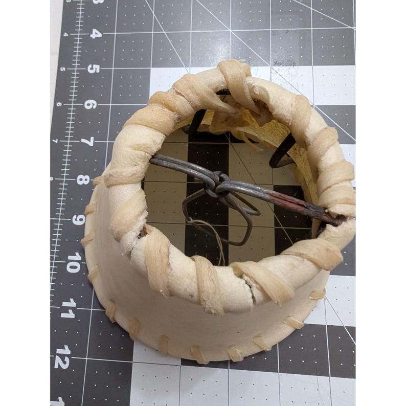 Rustic Rawhide 6 Inch Lampshade Thick W/ Metal Lot 2 Handmade ...