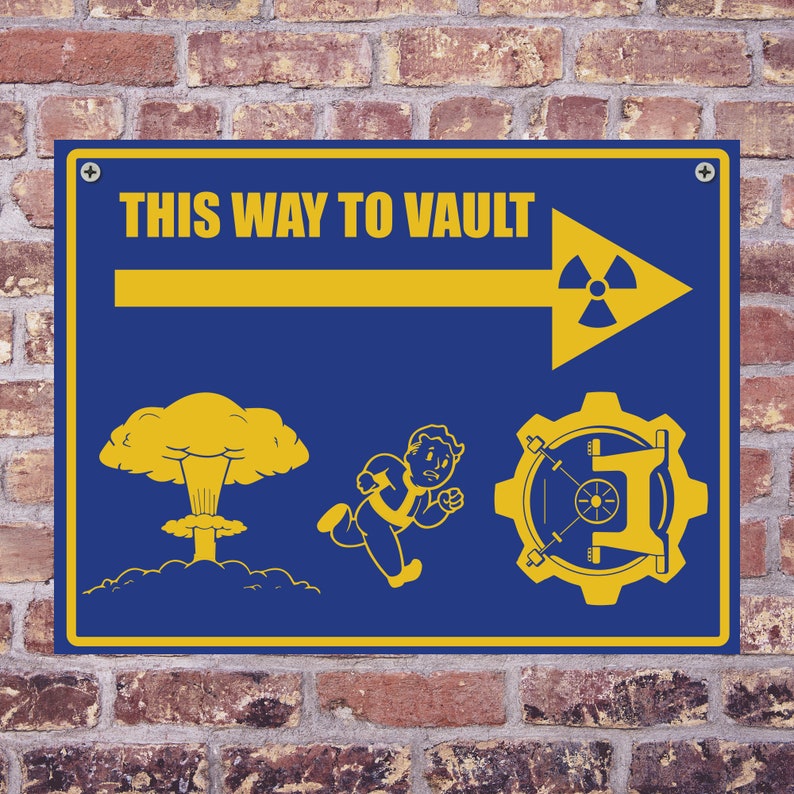Cool FALLOUT VAULT Aluminum Warning Sign - Etsy