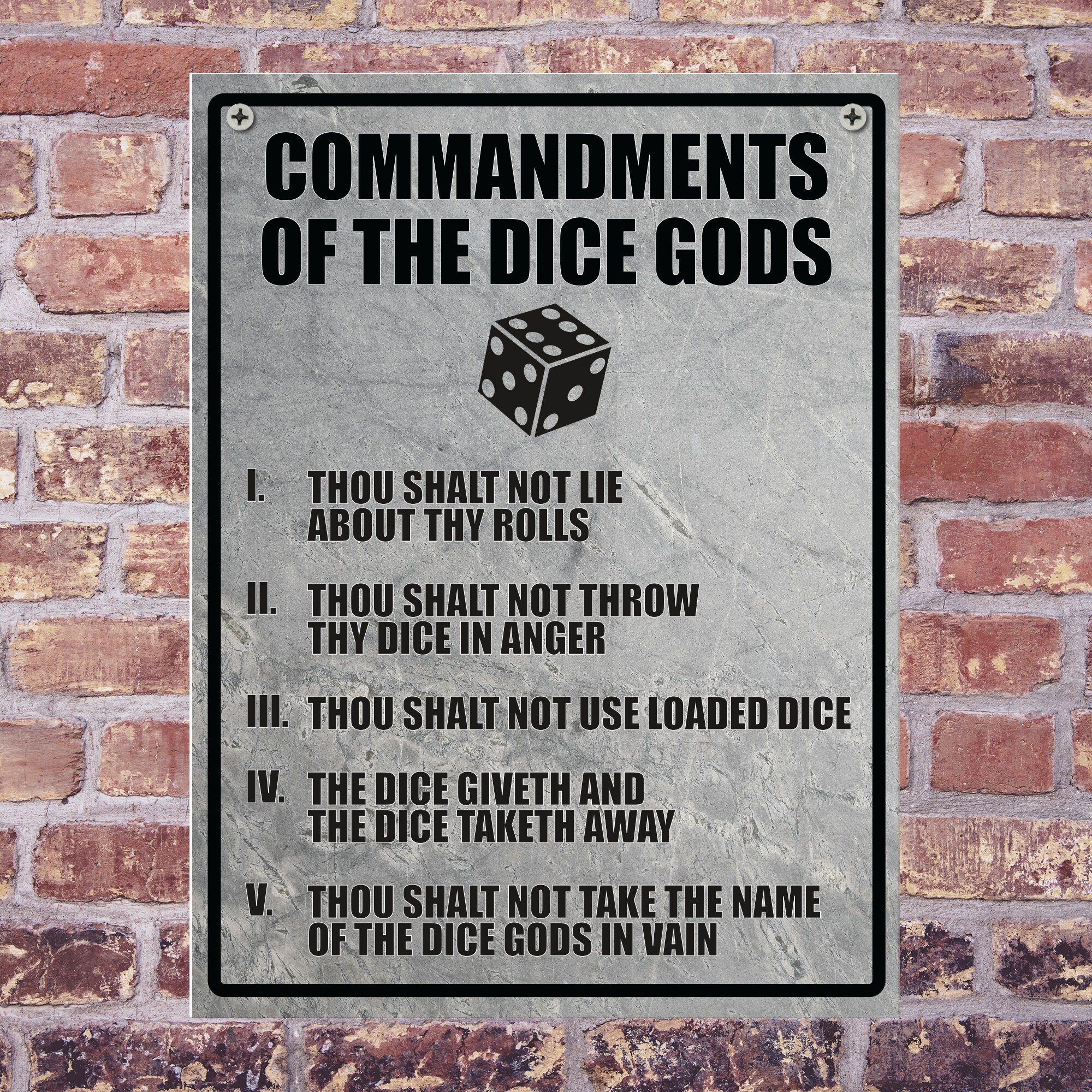 D6 DICE GODS Aluminum Warning Sign - Etsy