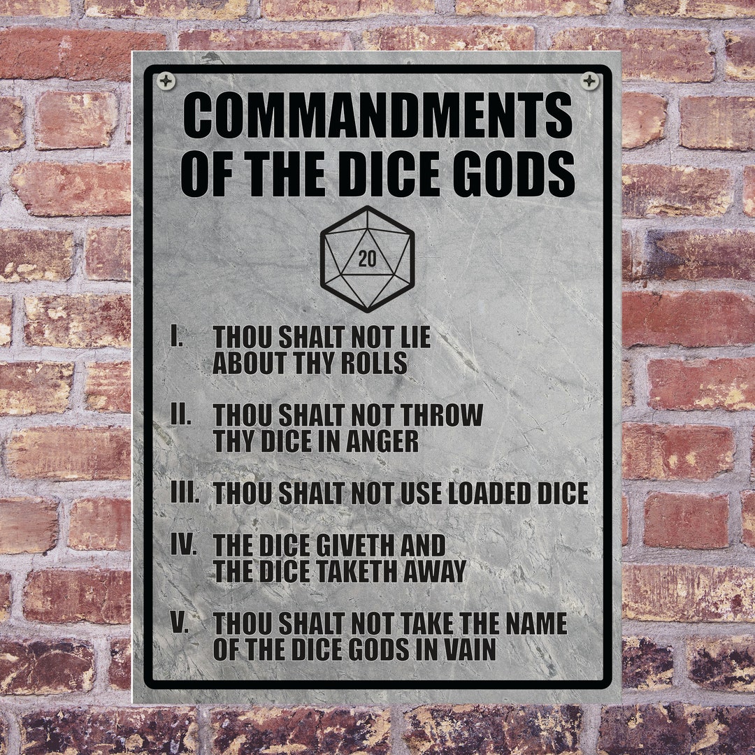 D20 DICE GODS Aluminum Warning Sign - Etsy