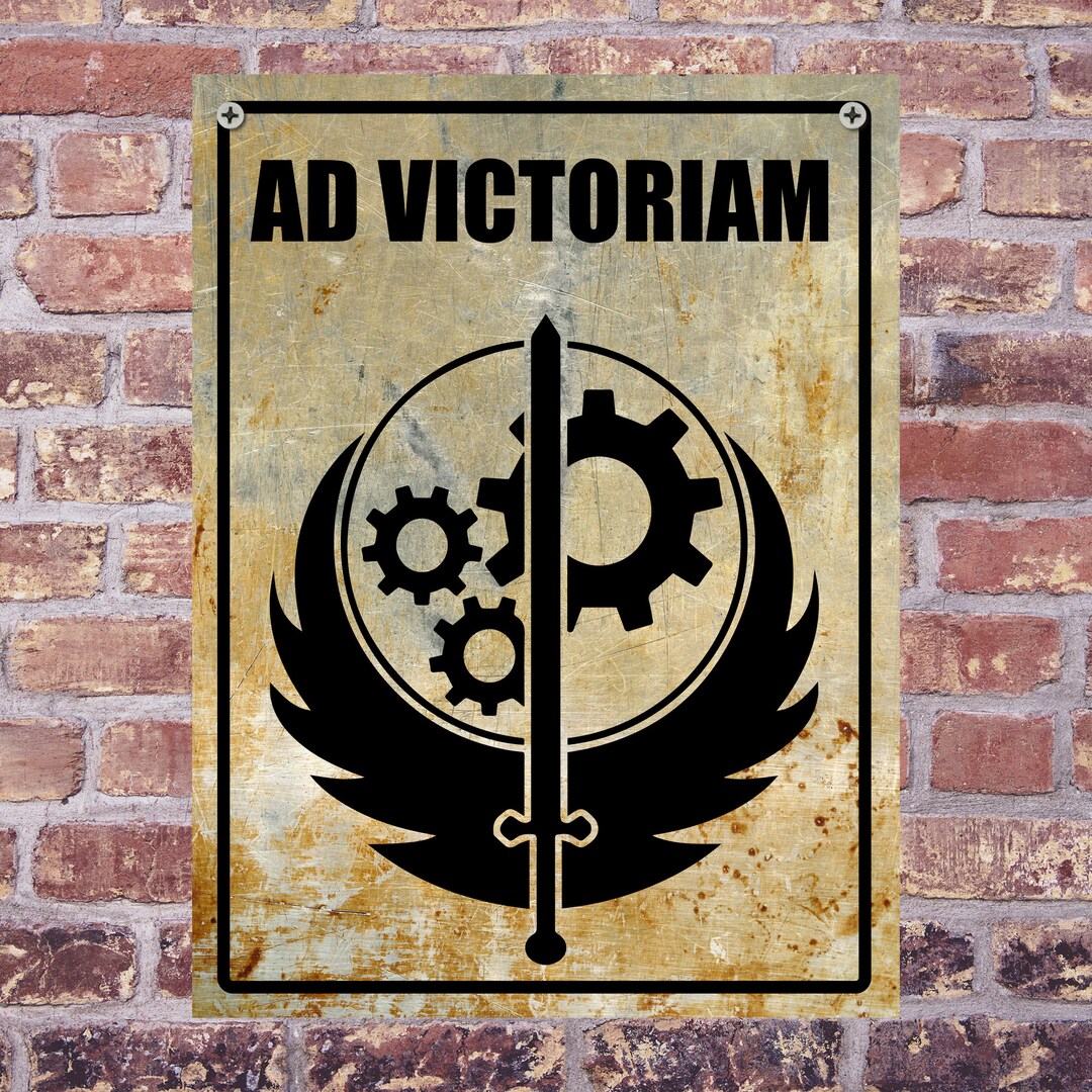 Fallout Brotherhood of Steel Ad Victoriam Aluminum Warning Sign - Etsy