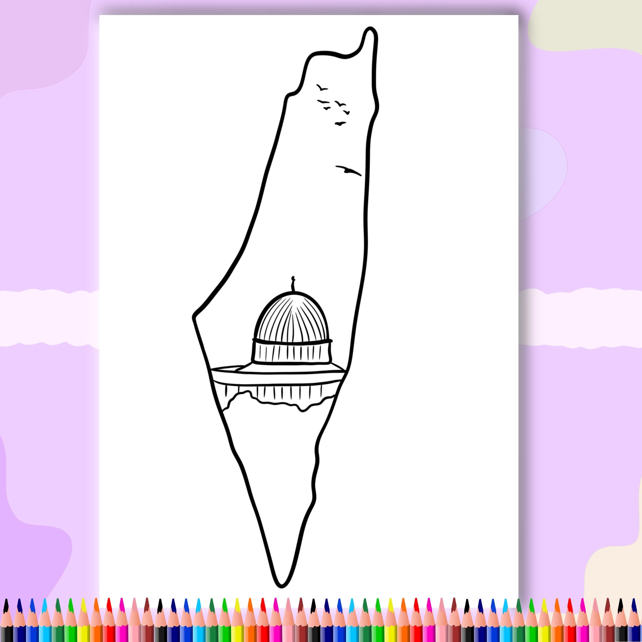 Printable Palestine Jpeg Coloring Pages, Downloadable Digital Palestine ...