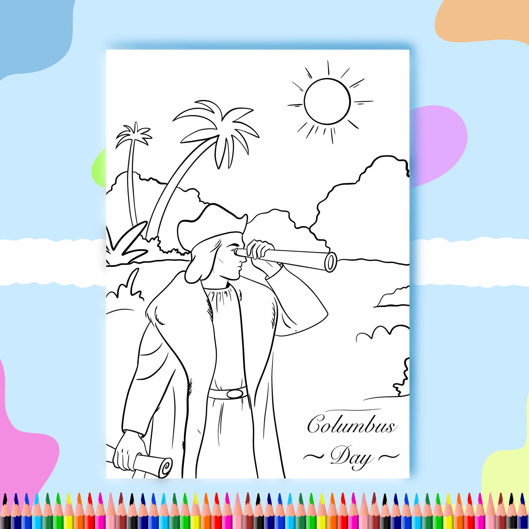 Columbus Day Jpeg İmage Digital Download, Happy Columbus Day Bundle ...