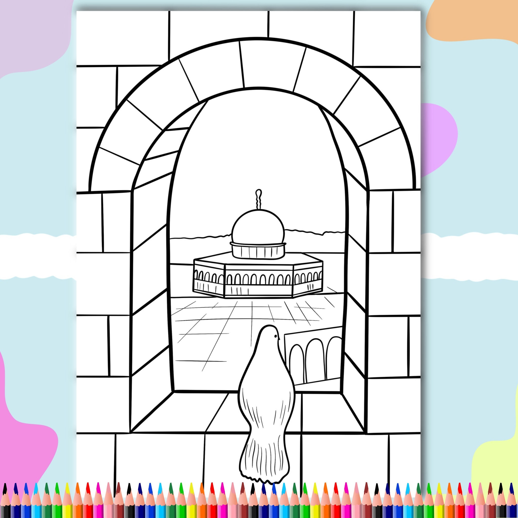 Palestinian Flag Coloring Page, Hand Drawn Gaza,printable Palestine ...