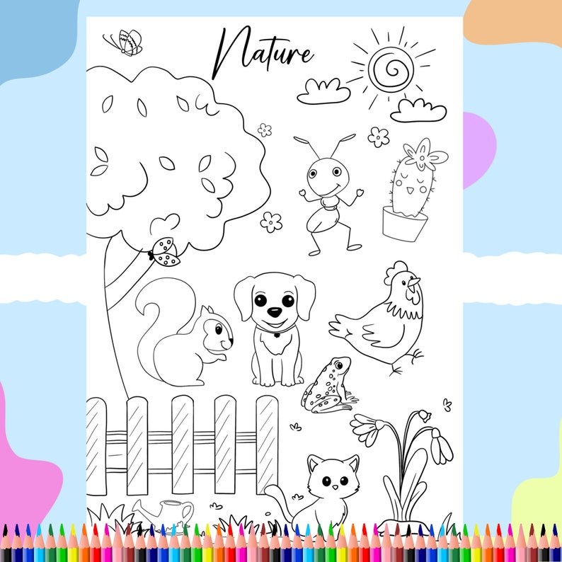 5 Great Coloring Pages for Kids: Animals, Nature, Summer Themed ...