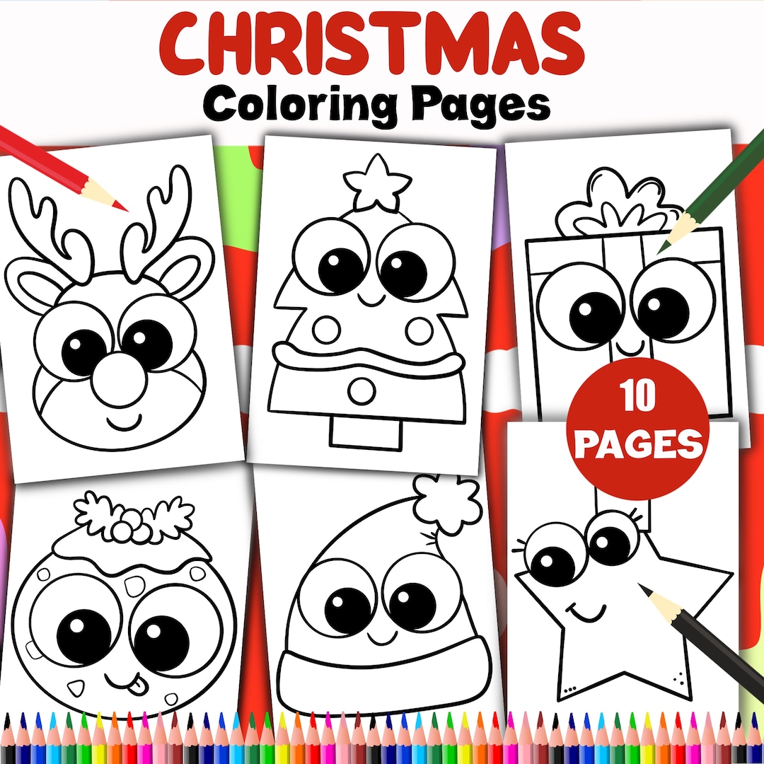 Christmas Coloring Page Download for Kids, Jpeg Printable Fun Christmas ...
