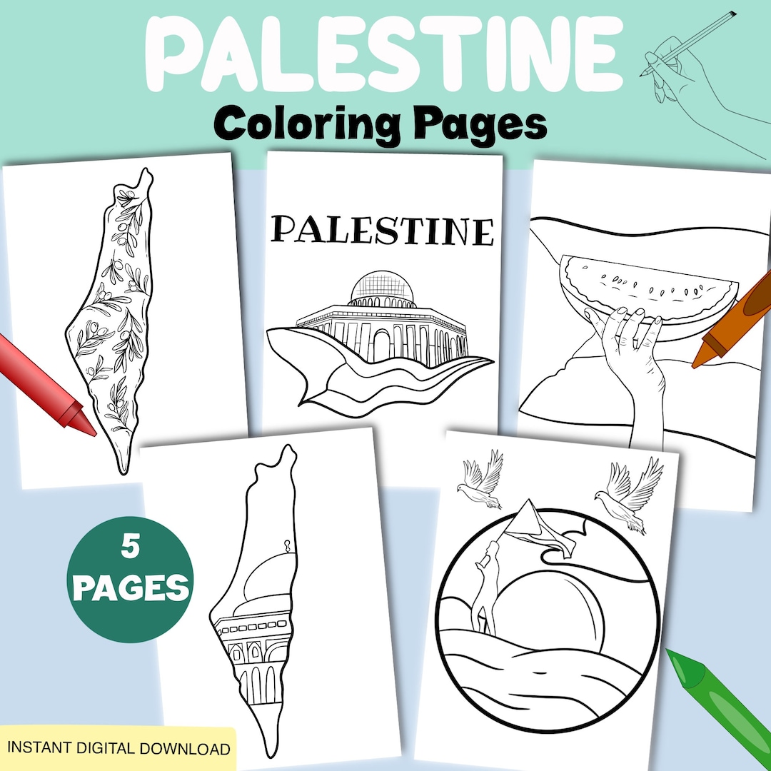 Printable Palestine Jpeg Coloring Pages, Downloadable Digital Palestine ...