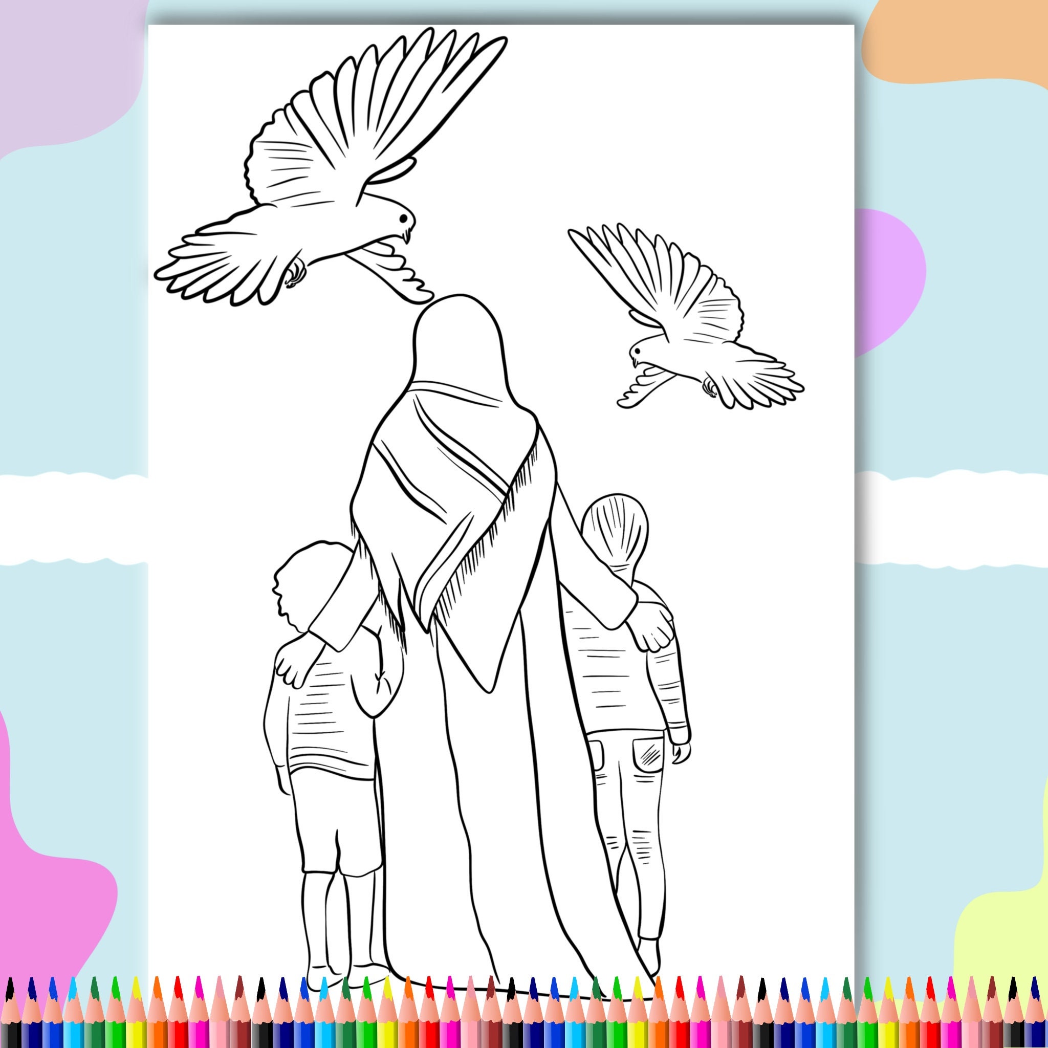 Palestinian Flag Coloring Page, Hand Drawn Gaza,printable Palestine ...
