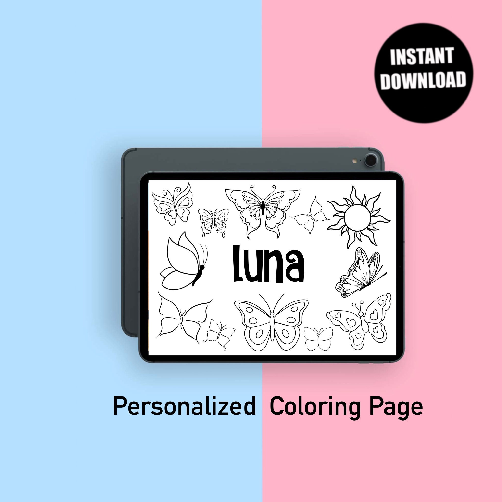 Custom Flowers Coloring Page Printable, Digital Custom Name Coloring ...