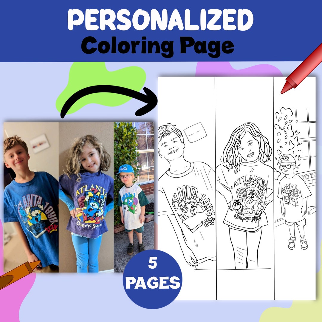 Personalized Portrait Coloring Page, Custom Digital Portrait ...
