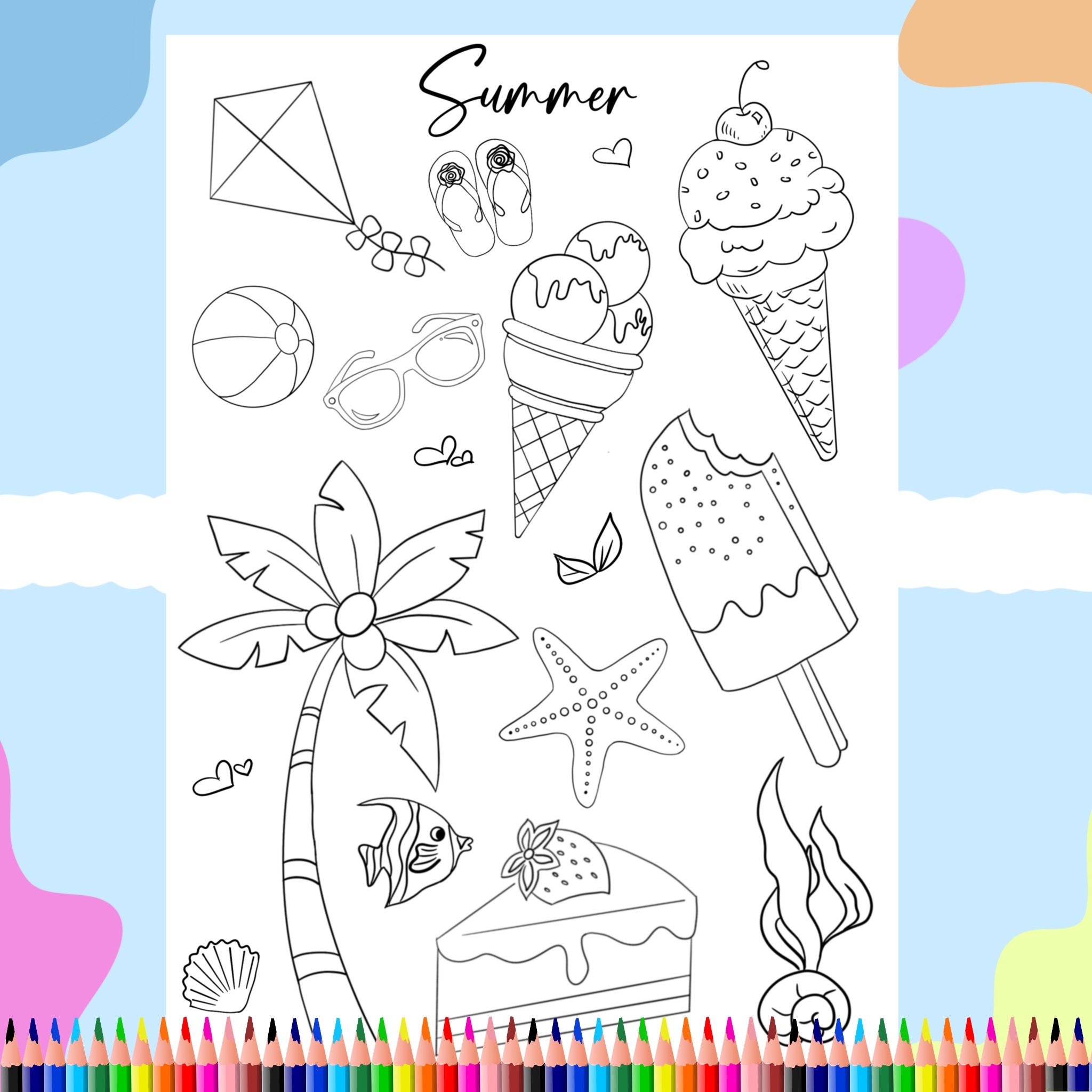 5 Great Coloring Pages for Kids: Animals, Nature, Summer Themed ...