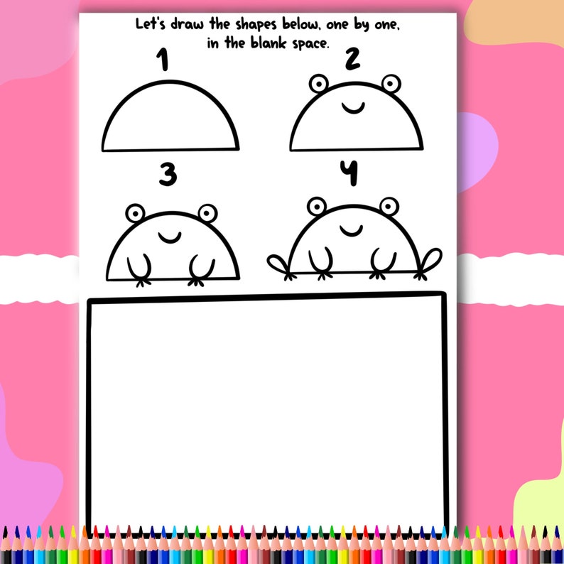 Step by Step Drawing Activity, Easy Coloring Page for Kids, Printable ...