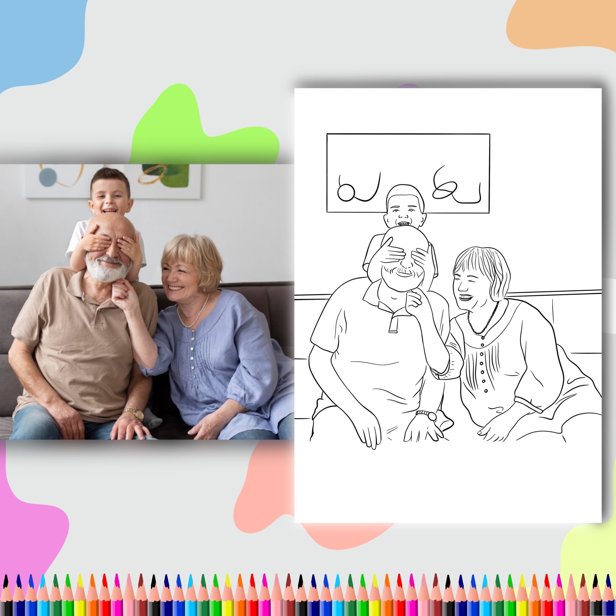 Custom Coloring Page Pack, Digital Personalized Coloring Book, Hand ...