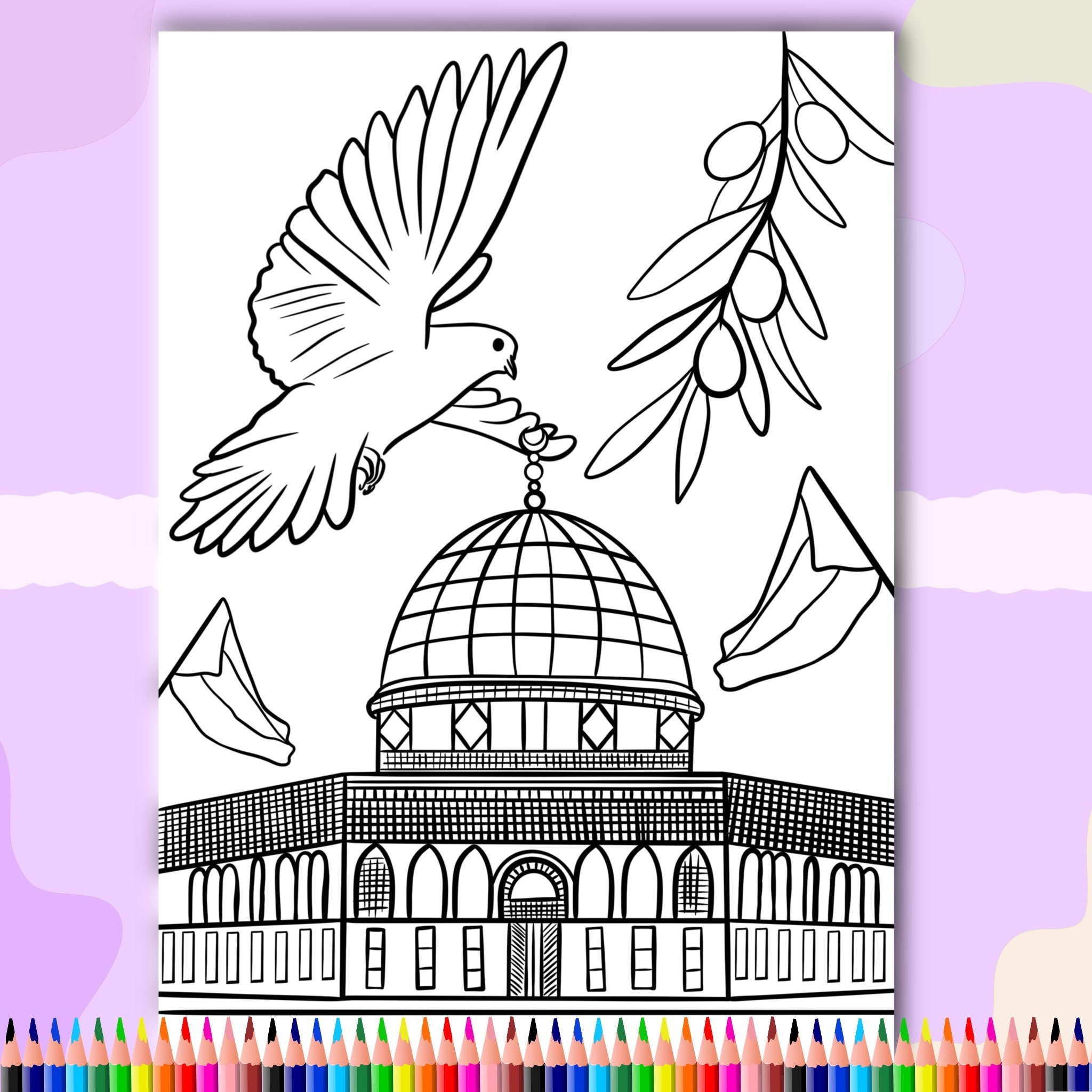 Printable Palestine Jpeg Coloring Pages, Downloadable Digital Palestine ...