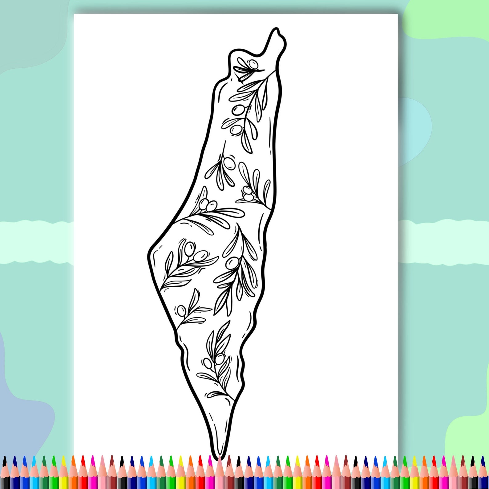 Printable Palestine Jpeg Coloring Pages, Downloadable Digital Palestine ...