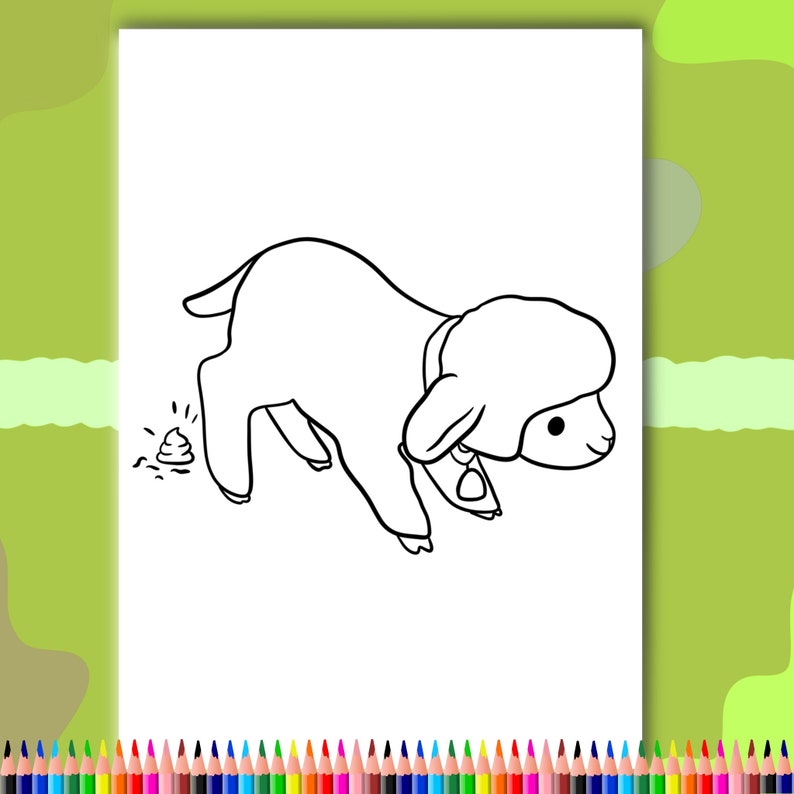 Printable Pooping Animals Coloring Pages Jpeg Pooping Dog - Etsy Australia